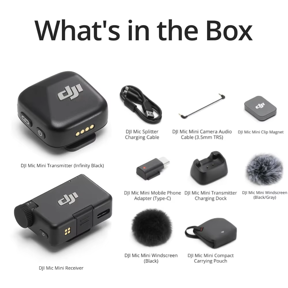 DJI Mic Mini Wireless Microphone with Intelligent Noise Cancelling High ...