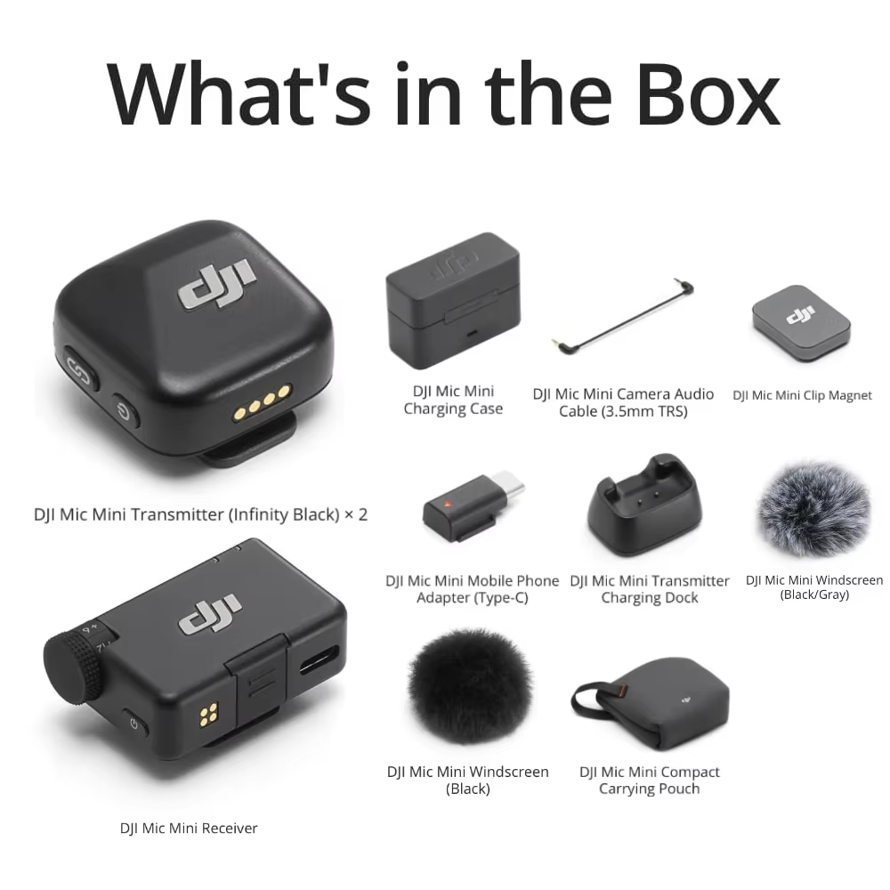 DJI Mic Mini Wireless Microphone with Intelligent Noise Cancelling High ...