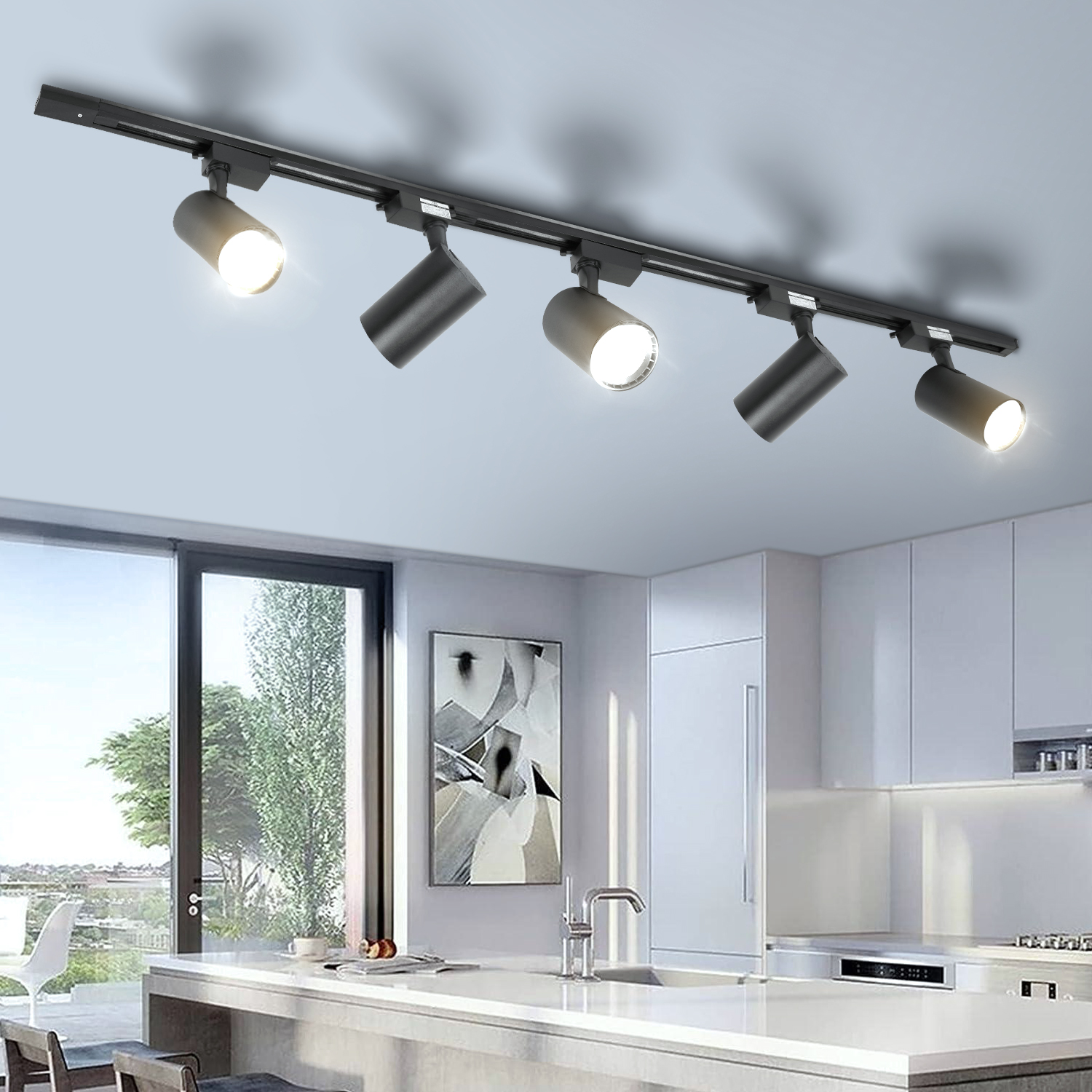 LED Track Light 3 Color Ceiling Track Spotlight 3/4/6pcs Set COB Rail ...
