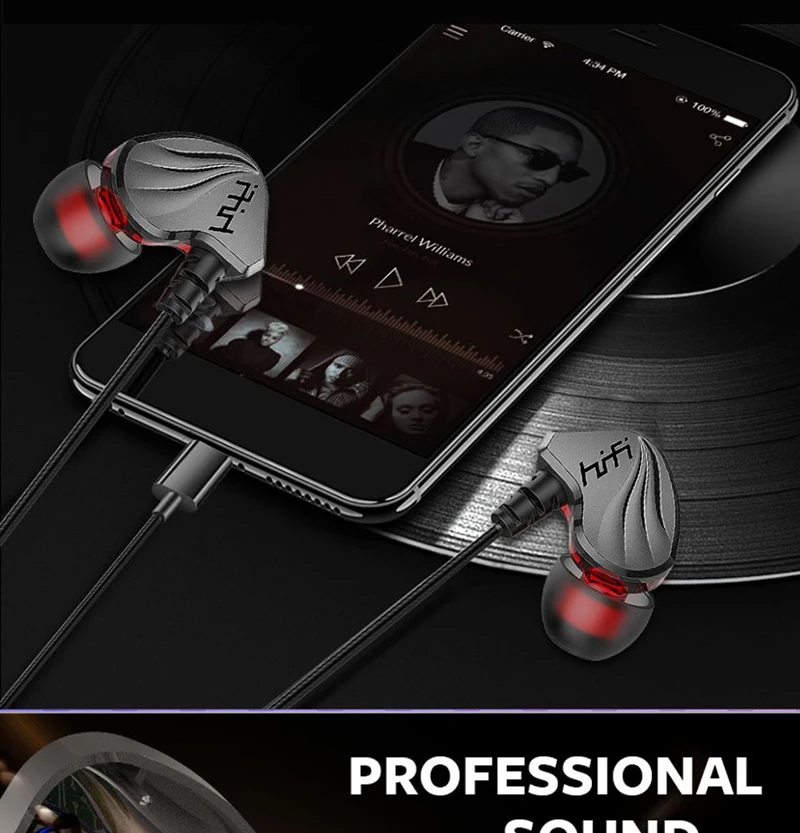 SPRISE HiFi Dual Drive 6D Stereo Earphones With Mic Earphone Wired ...