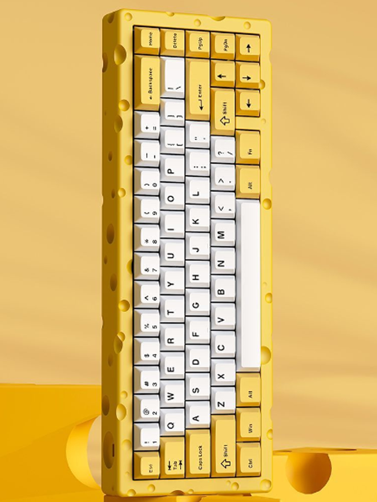 AJAZZ AC067 Cheese Theme Keyboard Aluminum Wired Mechanical Keyboard 65 ...