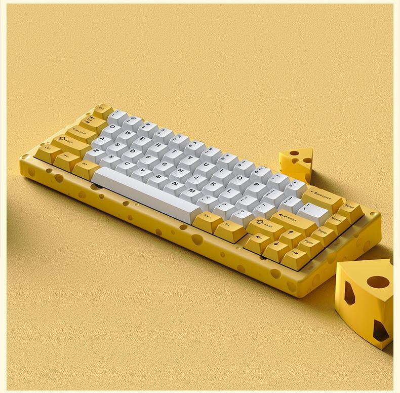AJAZZ AC067 Cheese Theme Keyboard Aluminum Wired Mechanical Keyboard 65 ...