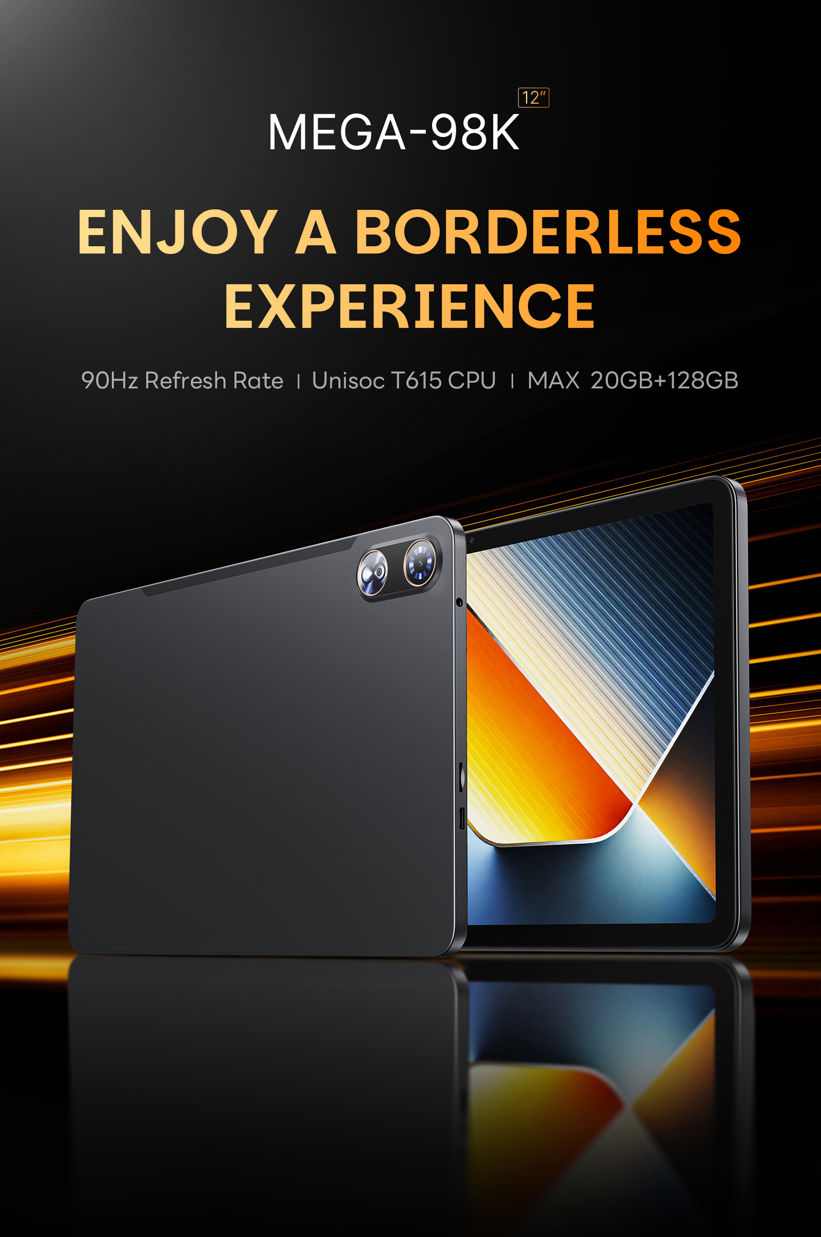 SUXI MEGA-98K 12 inch Tablet Android 15 2K 20+128GB 8000mAh 13MP+8MP 5G ...