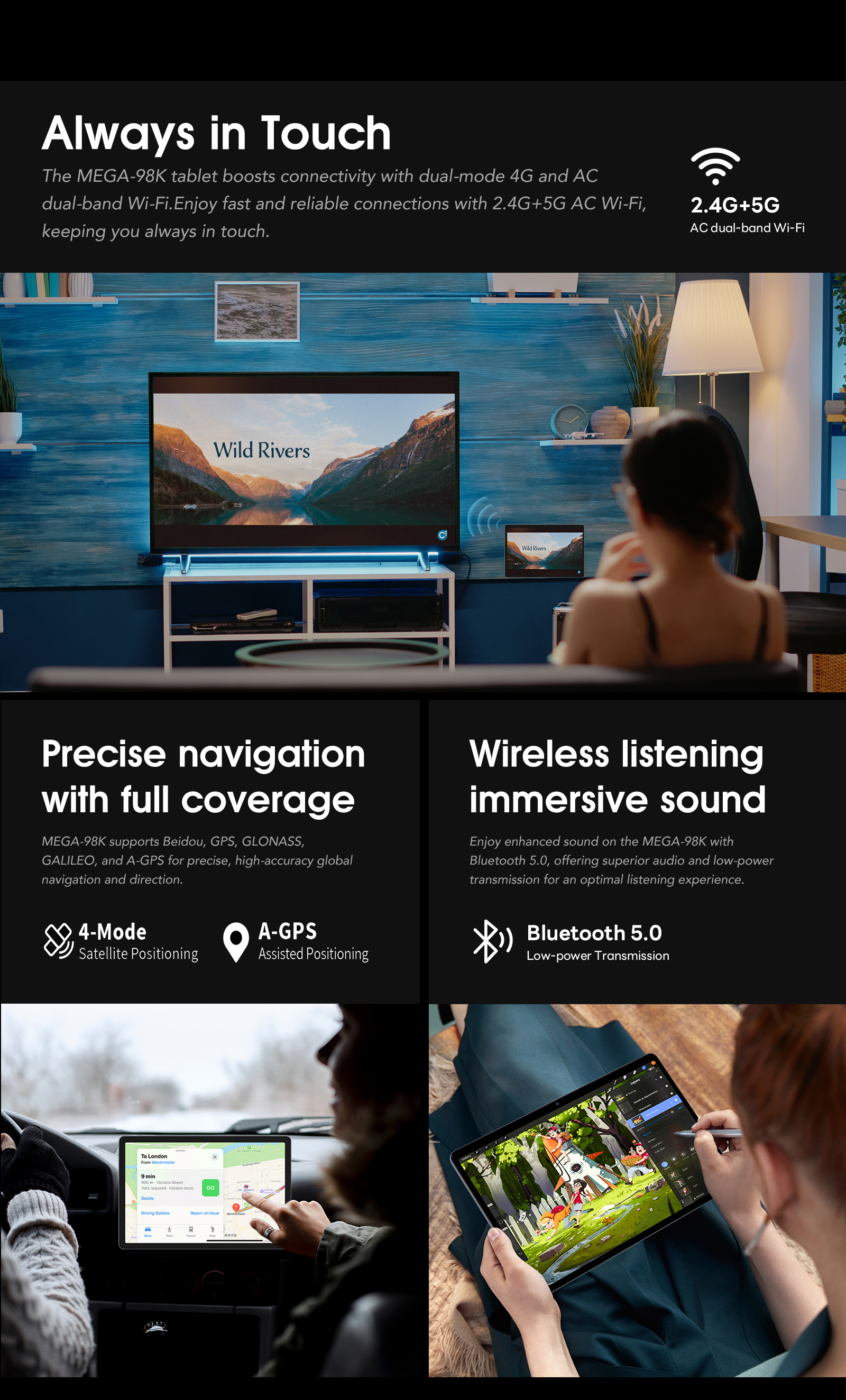 SUXI MEGA-98K 12 inch Tablet Android 15 2K 20+128GB 8000mAh 13MP+8MP 5G ...