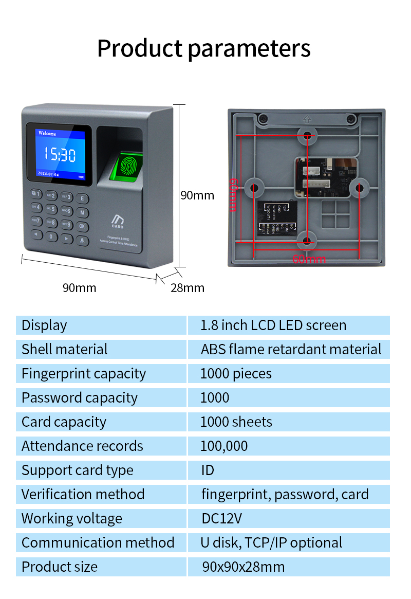 Protable Biometric Fingerprint Scanner RFID Access Control System USB ...