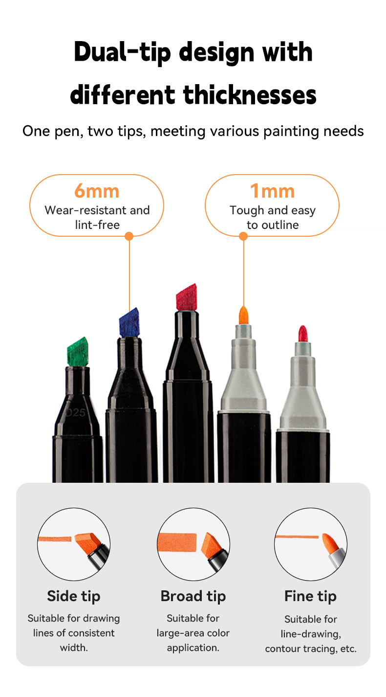 24/36/48/60/80 Color Double-head Marker Set for Sketching, Writing ...