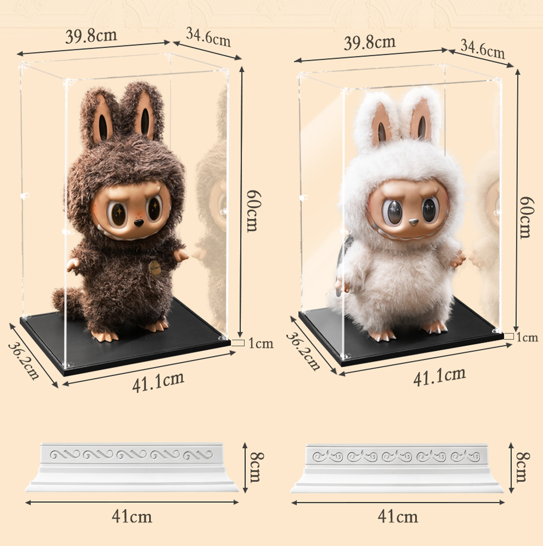 OATSBASF Transparent Labubu Display Box Zimomo Roman Column Base Dolls ...