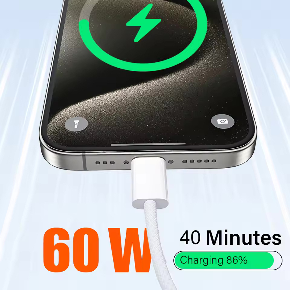 1m Pd 60w Fast Charging Cable - Anti-break Protection - Type C to C ...