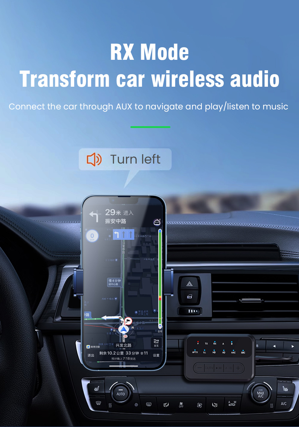 Bluetooth 5.4 Audio Receiver Transmitter 3.5mm AUX Multipoint Connect ...