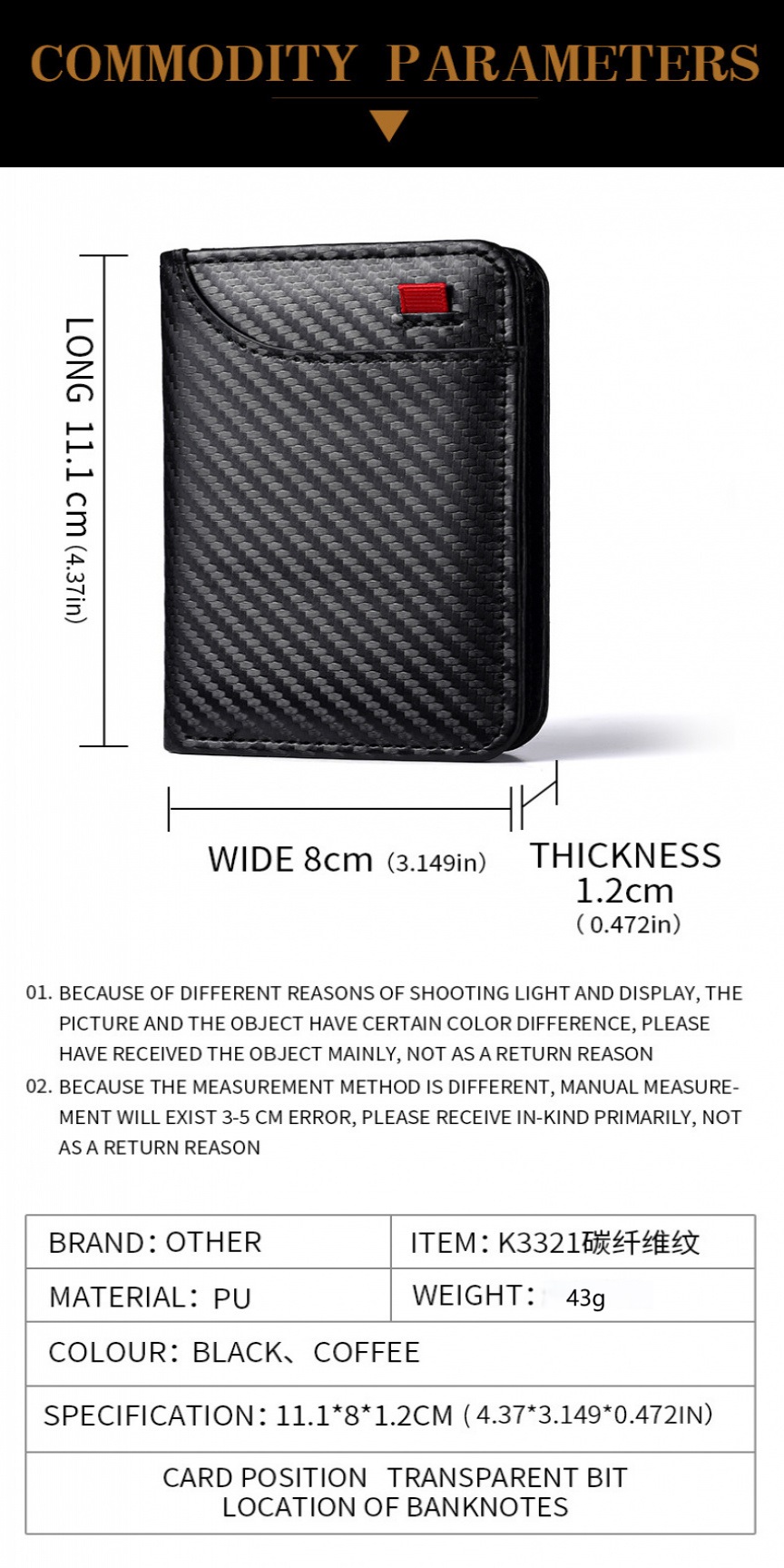Men's Slim Bifold Wallet - Vertical ID Window & Multi-Card Slot Compact ...