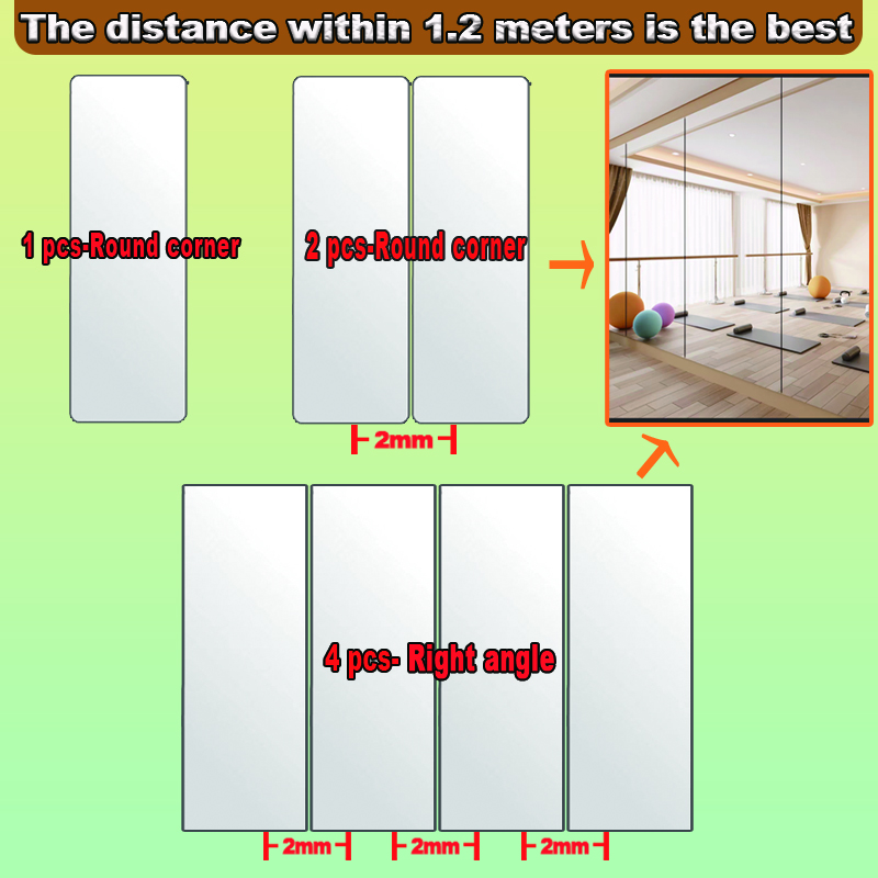 HD Flexible Acrylic Full body mirror DIY Self-adhesive Square Mirror ...