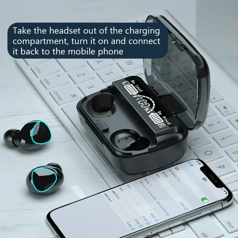 M10 Earbuds Wireless Earphone TWS Bluetooth 5.3 Touch Control Stereo ...