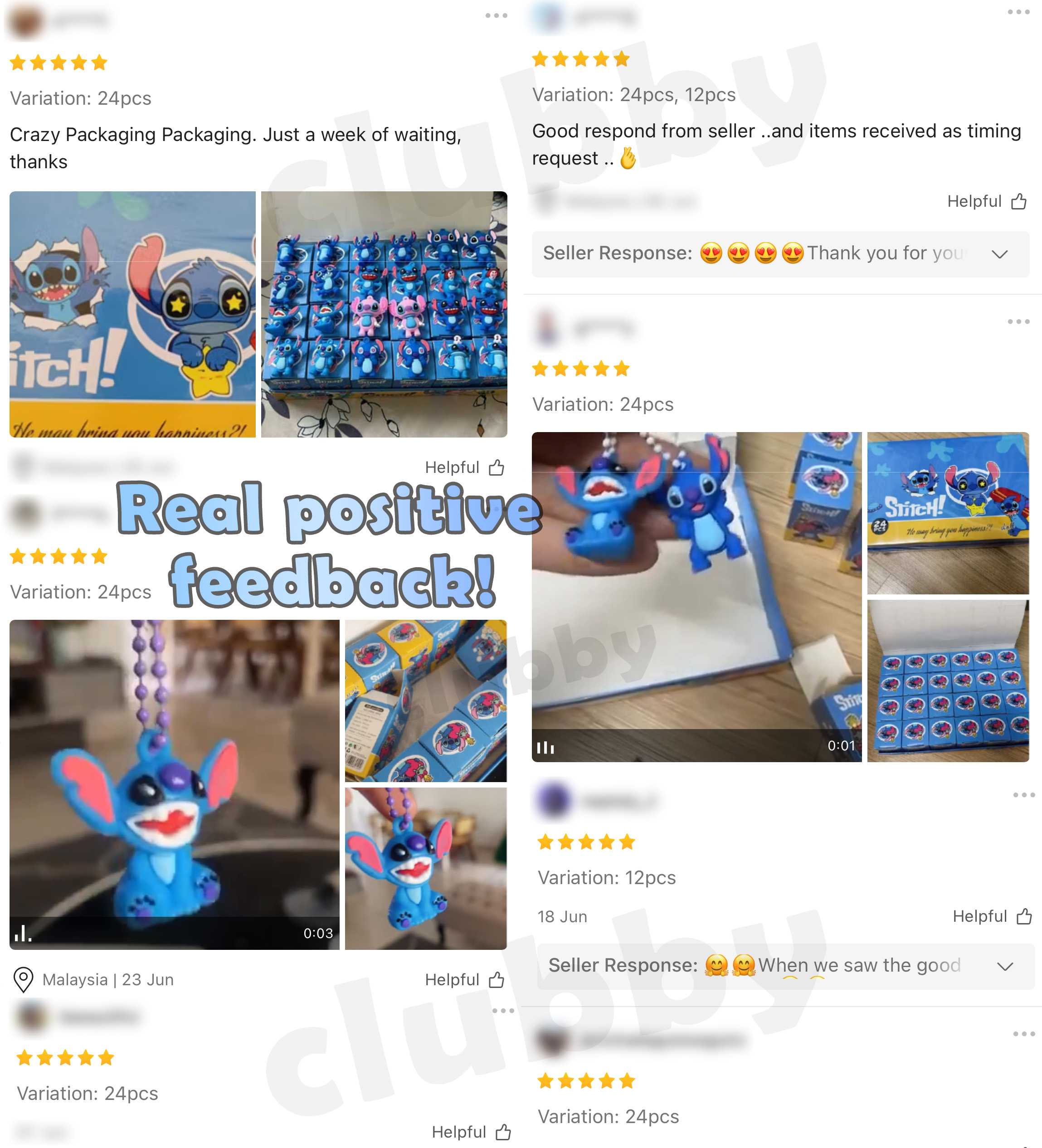 24 Stitch keychain blind box Disney key ring Figure mini gift cute ...