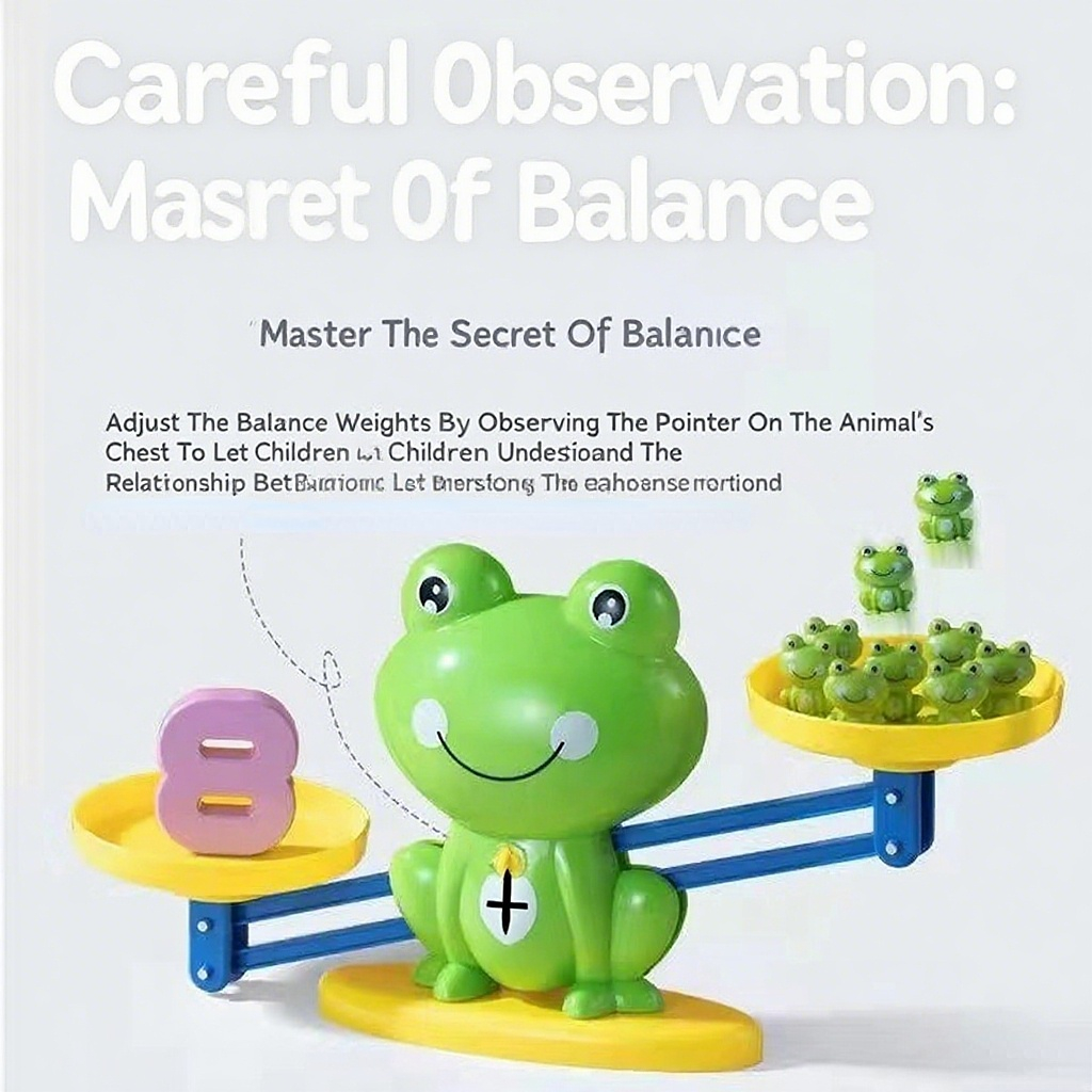 Frog Balance Scale Toy Montessori Math Counting Game Early Learning ...