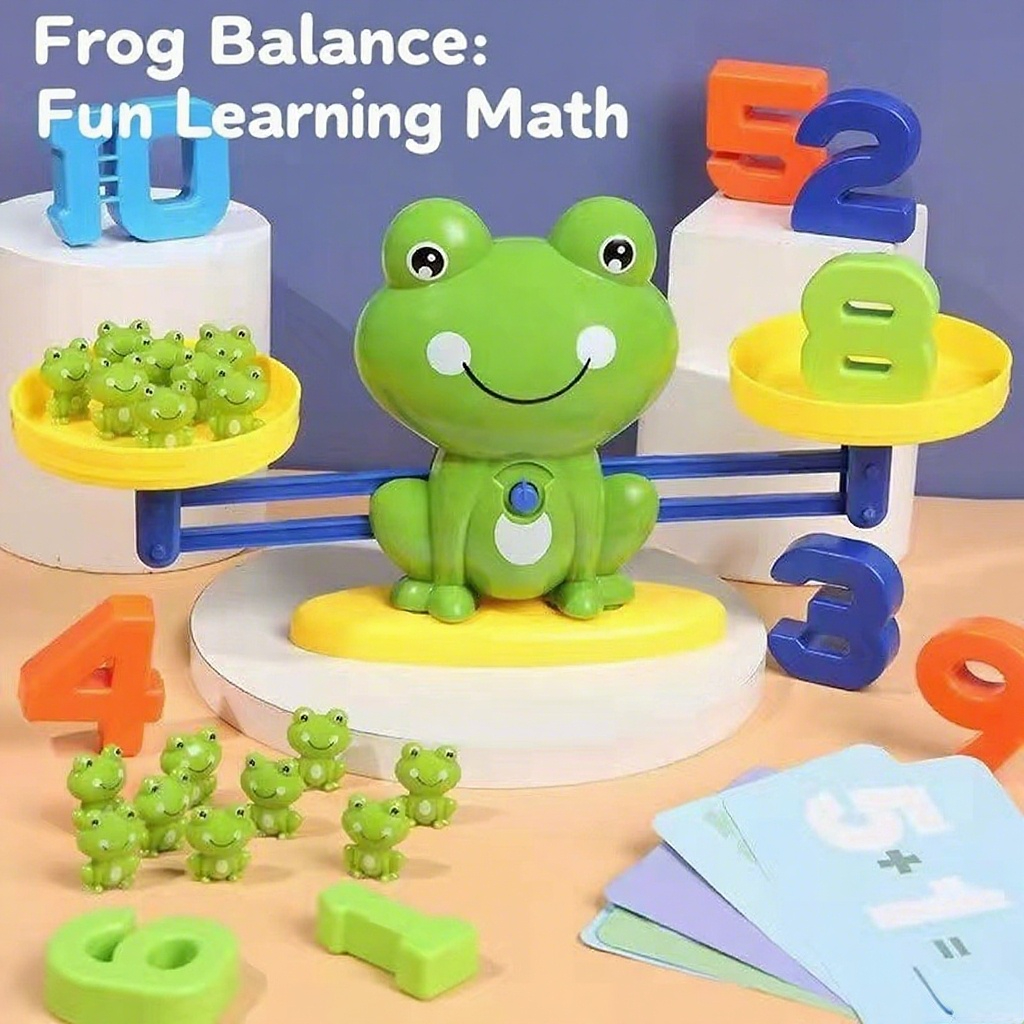 Frog Balance Scale Toy Montessori Math Counting Game Early Learning ...