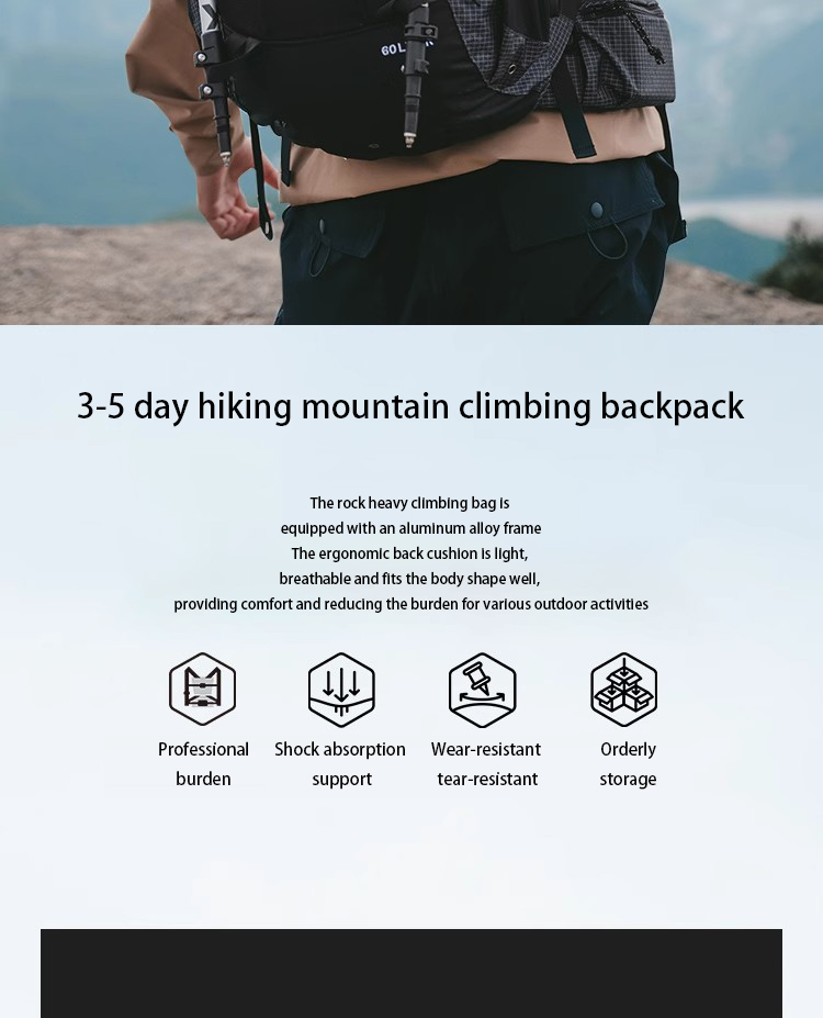 Blackpongo 40+5L/60+5L Large Capacity Backpack Camping Hiking Climbing ...