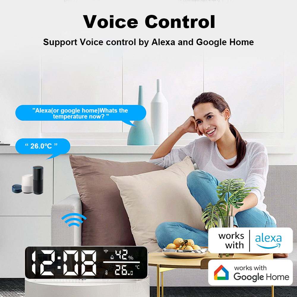 Alarm Clock Support for Tuya WiFi Temperature Humidity Sensor Time ...