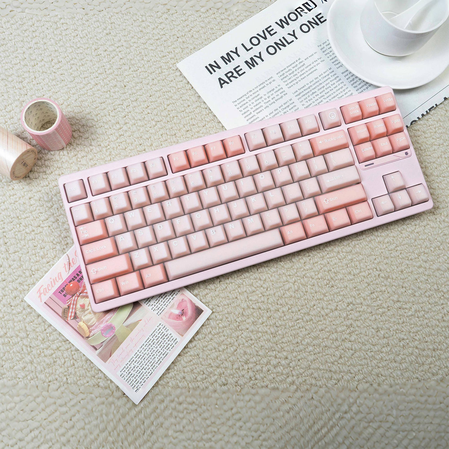 Sakura keycaps Pink Translucnet Double Shot ABS+PBT Cherry Profile ...