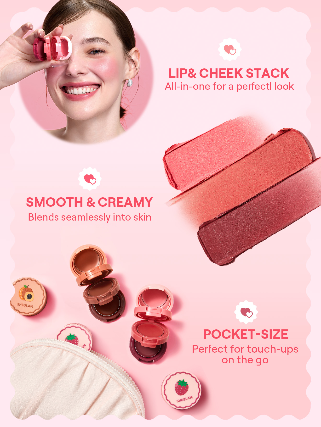 SHEGLAM Very Cherry Cheek & Lip Cream Stack Memerah pipi | Shopee Malaysia