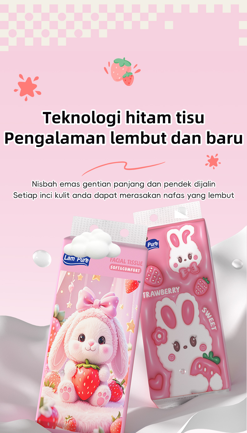 [5 PACKS] LamPure Facial Tissue Cute Tissue Paper Double Sided ...