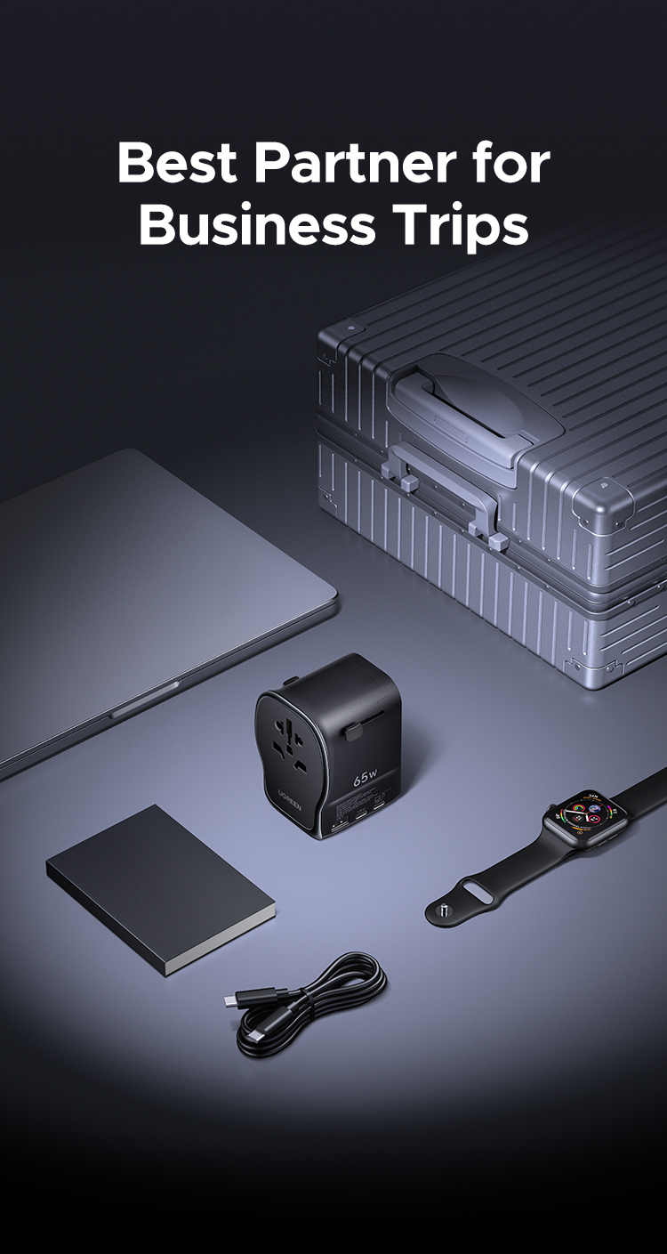 UGREEN Universal Travel Adapter Nexode 65W Switchable Plugs UK/US/DE/CN ...