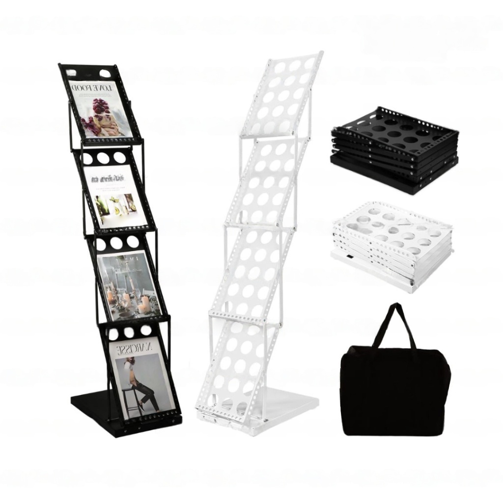 Foldable A4 Magazine Rack with 4 Layers and Carrying Bag | Shopee Malaysia