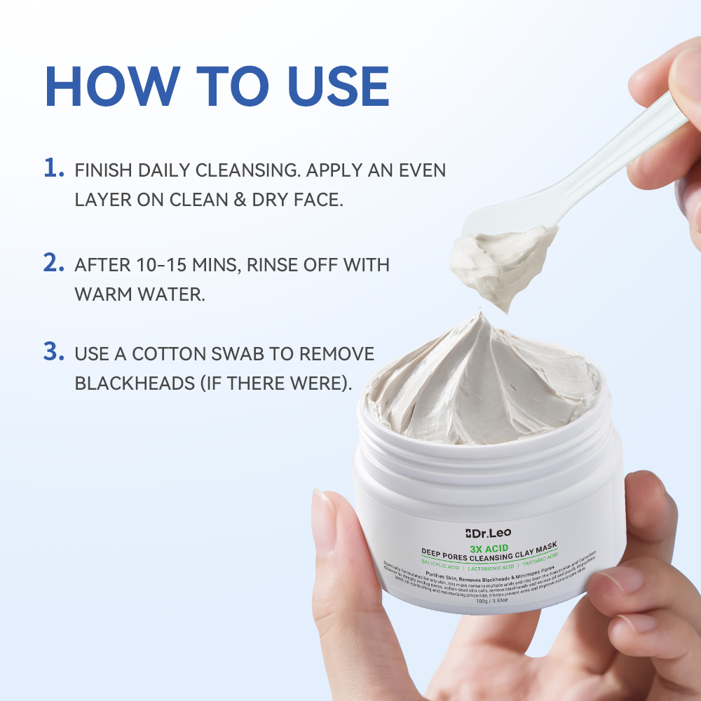 [BUY 1 FREE 1]Dr.Leo Blackhead Removal White Clay Mask Deep Pores ...