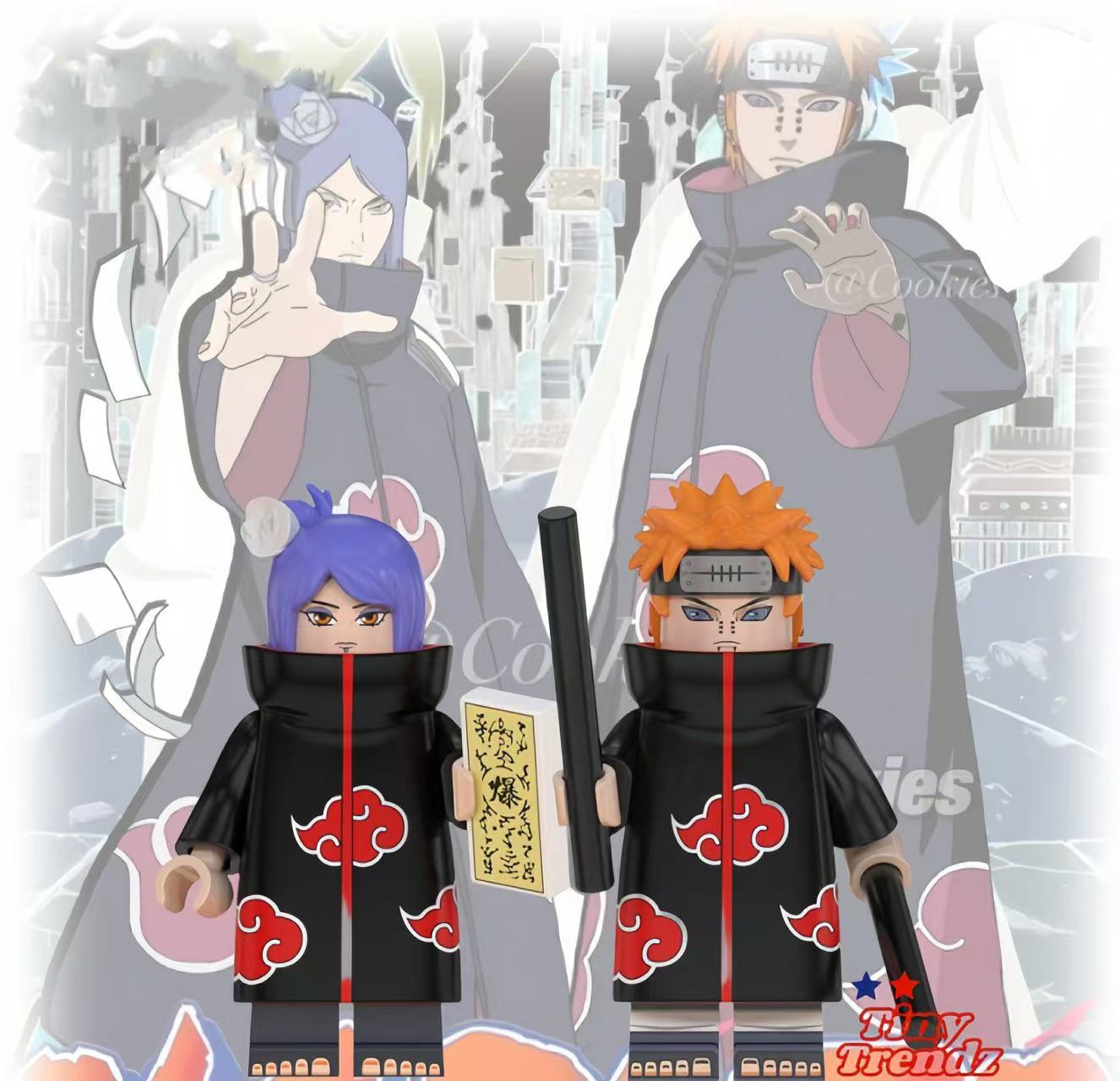 Naruto Akatsuki Set Ornaments and Decorations Toys Mini Building Blocks ...