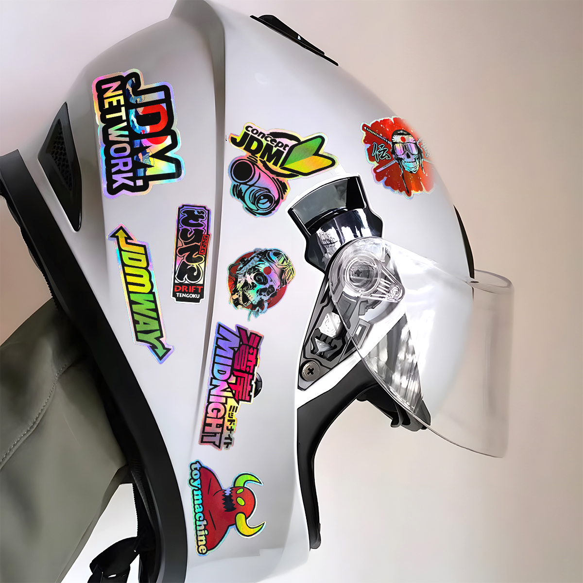JDM Motorcycle Reflective Sticker Motorcycle Sidebar Decorative Sticker ...