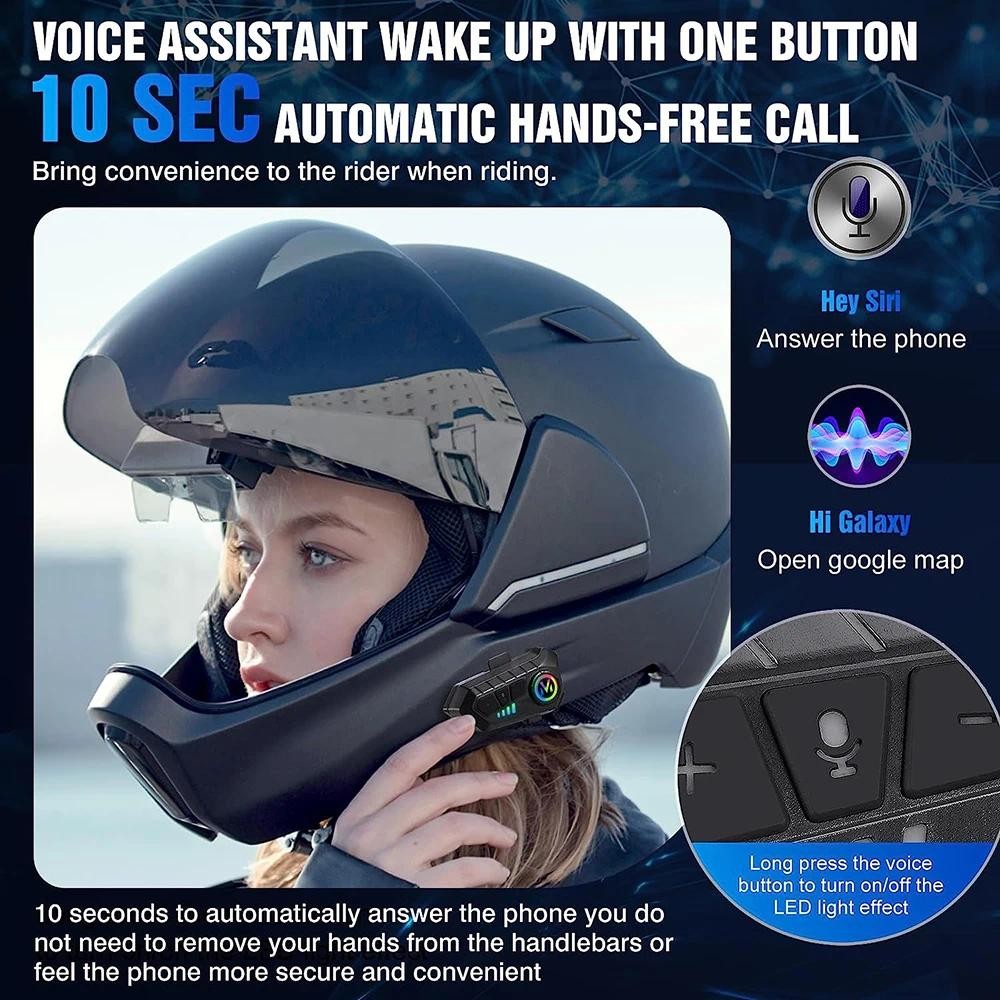 Y10 Earbuds Full Helmet Rider External Intercom Bluetooth Headset ...