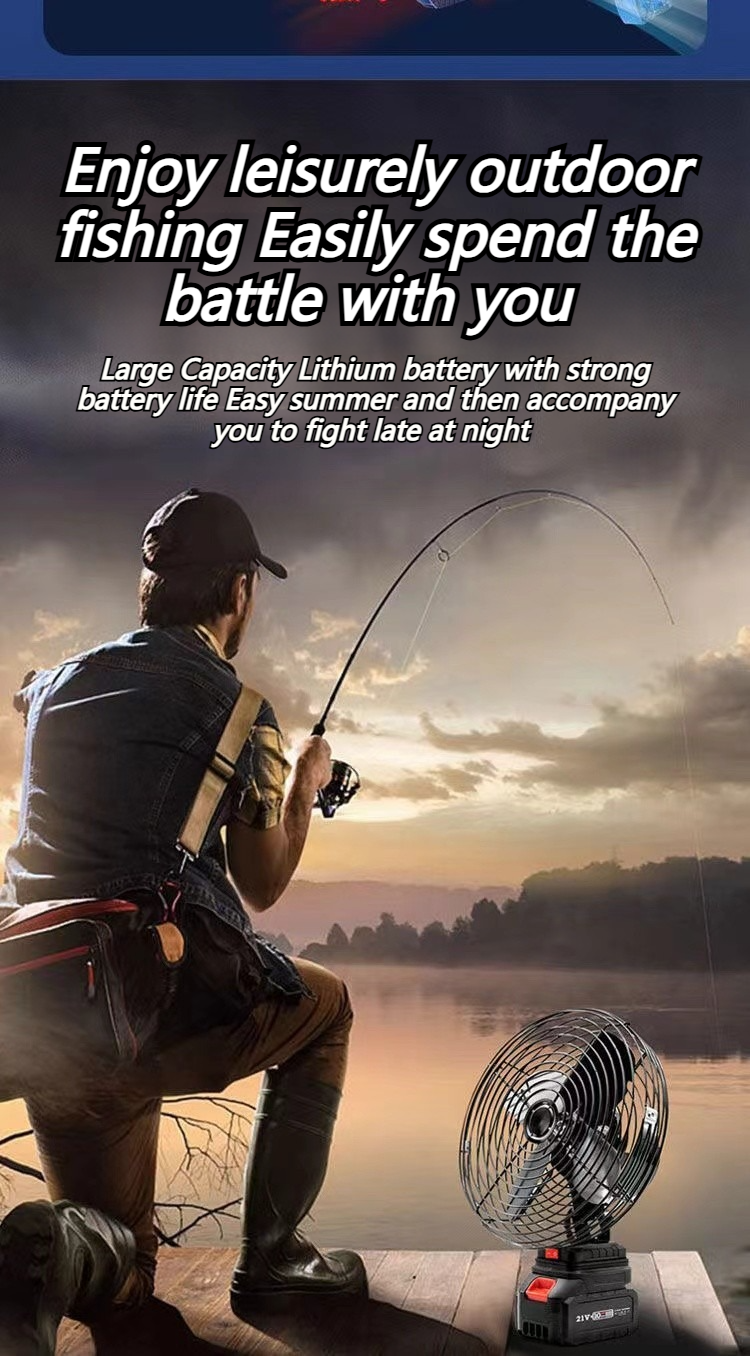 BOHU 8 inch Kipas Camping Portable Fan Lithium Battery Fan 8 Inch ...