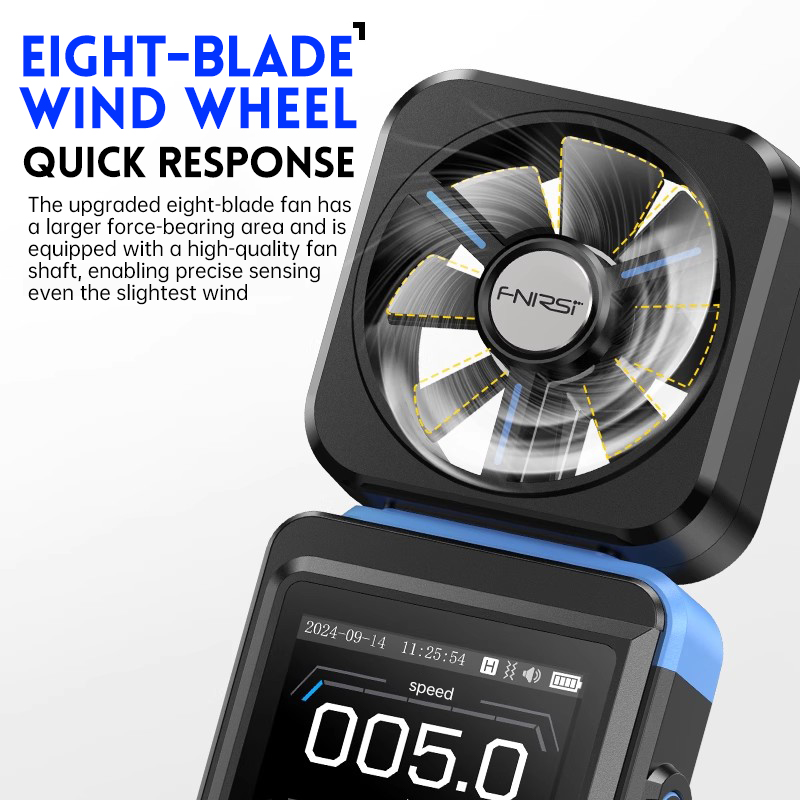 The FNIRSI handheld anemometer is a small, high-precision wind speed ...