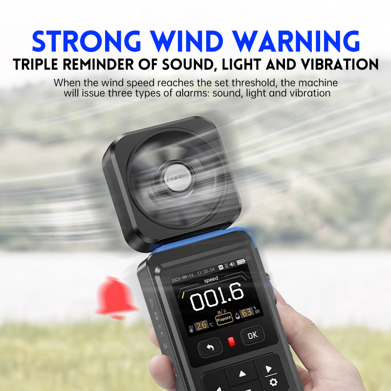 The FNIRSI handheld anemometer is a small, high-precision wind speed ...