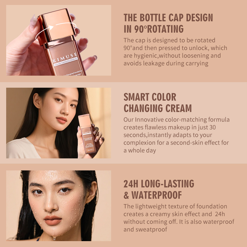 KIMUSE Smart Color Changing Foundation Makeup 24H Long-lasting ...