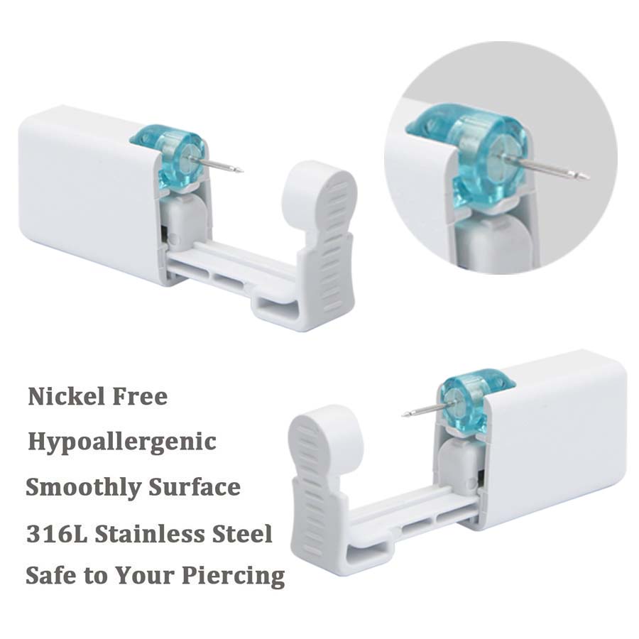 1PC Disposable Ear Piercing Gun with Built-in Earring Stud-Safty Self ...
