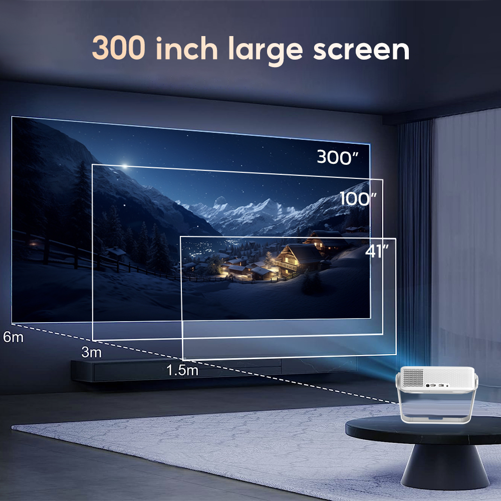 Touch dual screen 4K portable projector 3D home theater KTV tablet song ...
