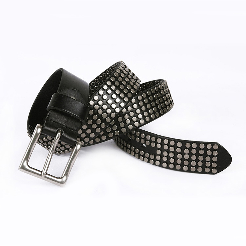 Heavy Metal Genuine Leather Belt Men Cowskin Cowboy Belt Punk Jeans ...
