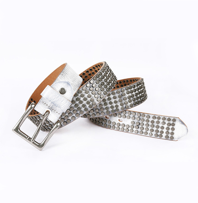 Heavy Metal Genuine Leather Belt Men Cowskin Cowboy Belt Punk Jeans ...