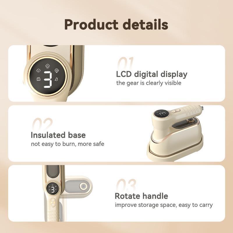 Handheld Steam Iron with LED Screen 1200W Garment Steam Iron 2 Layers ...