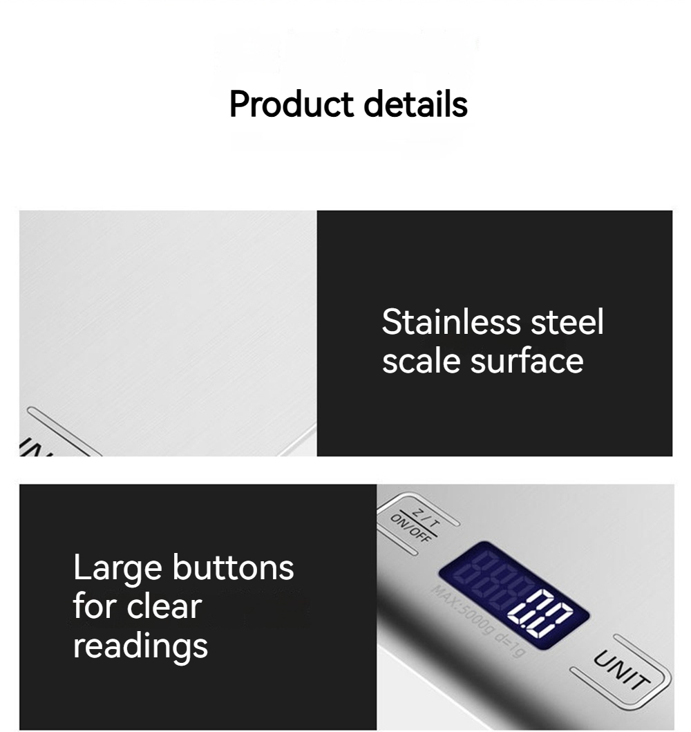 INSMART Kitchen Scale, Electronic Scale,6 UnitsFood Scale, LED Display ...