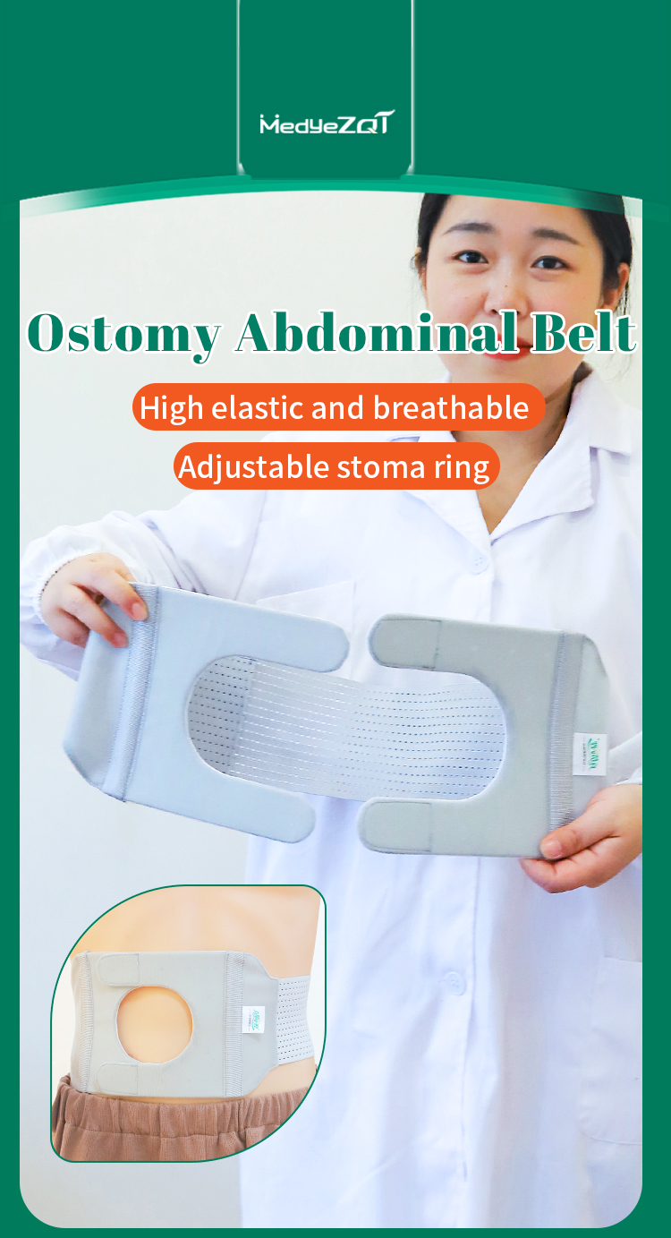 U-shaped Abdominal Belt Stoma Breathable Adjustable Abdominal Ostomy ...
