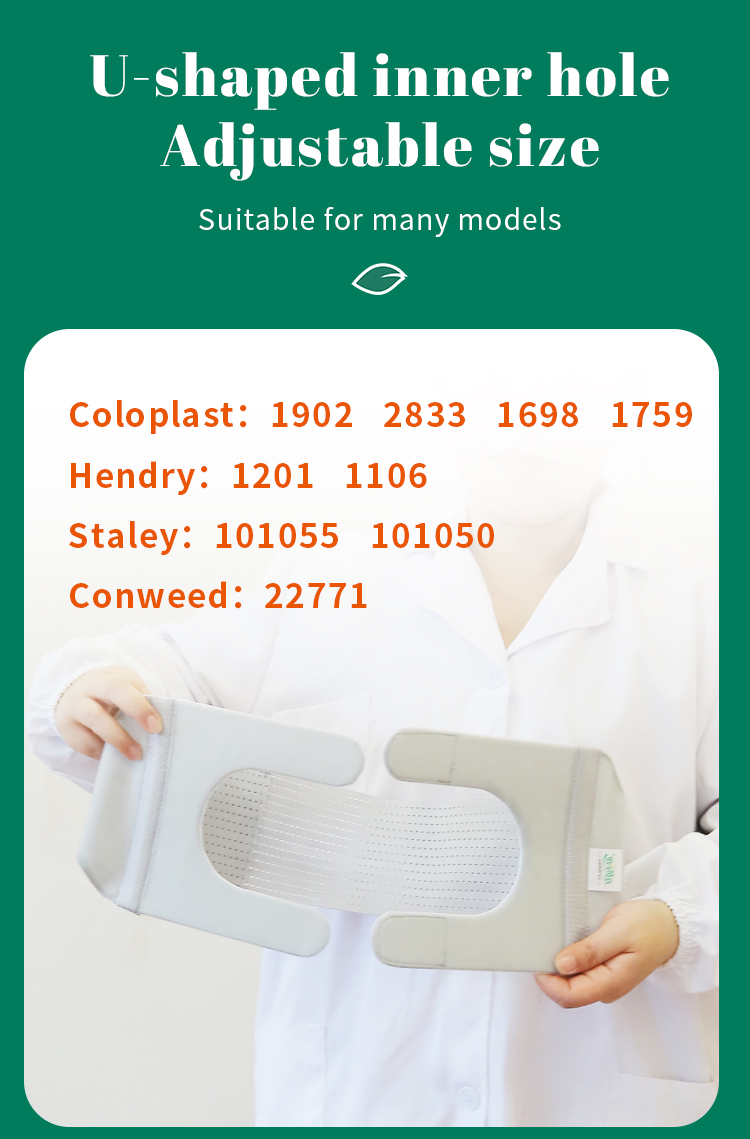 U-shaped Abdominal Belt Stoma Breathable Adjustable Abdominal Ostomy ...