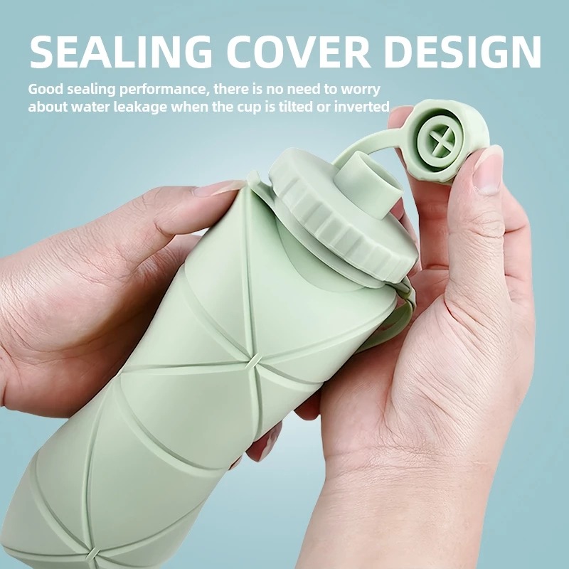 【in stock】600ml Creative Foldable Silicone Water Bottle Multi ...