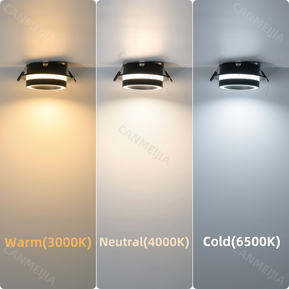 Recessed Downlight Aluminum Ceiling Light 3-Colors GX53 Replaceable ...