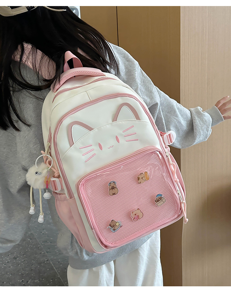 Beg sekolah pelajar, beg bahu kucing comel,書包,雙肩包 beg sekolah tahan air ...