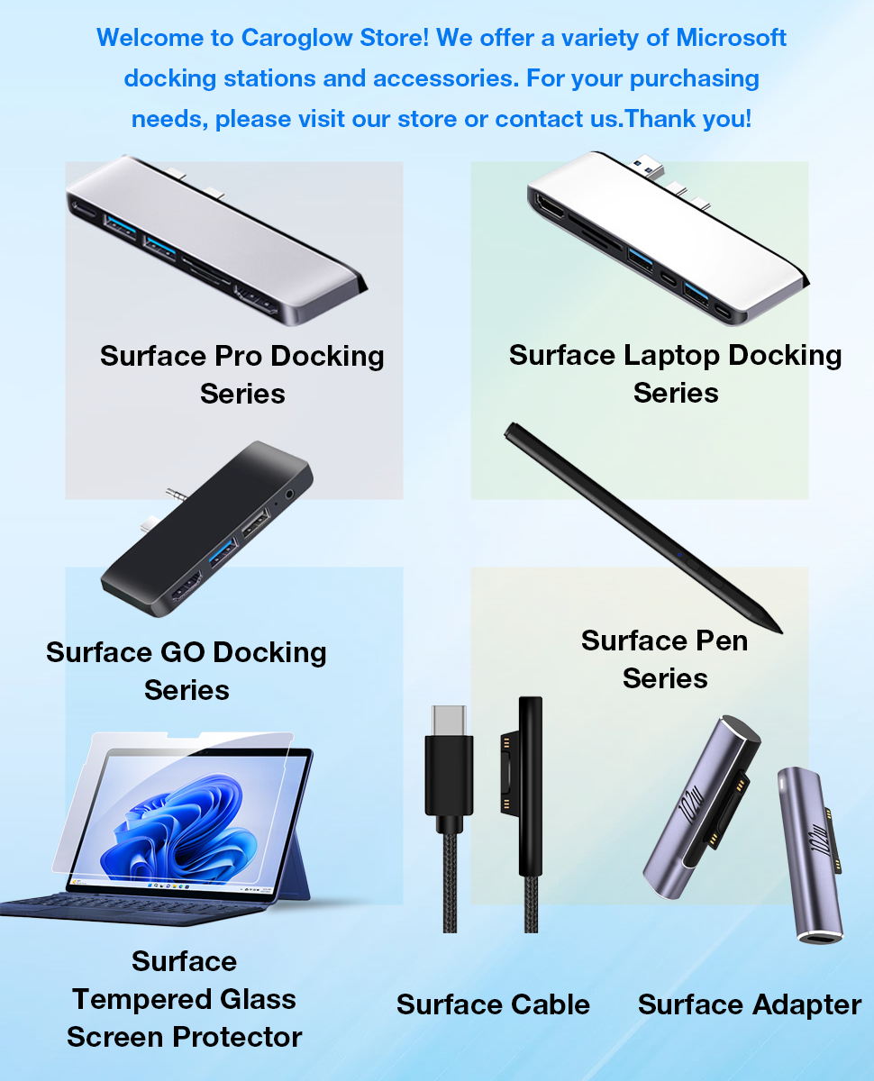 Surface Pro 12inch/11/10/9/8/7/6/5 Hub Docking Station Adapter HDMI 4K ...