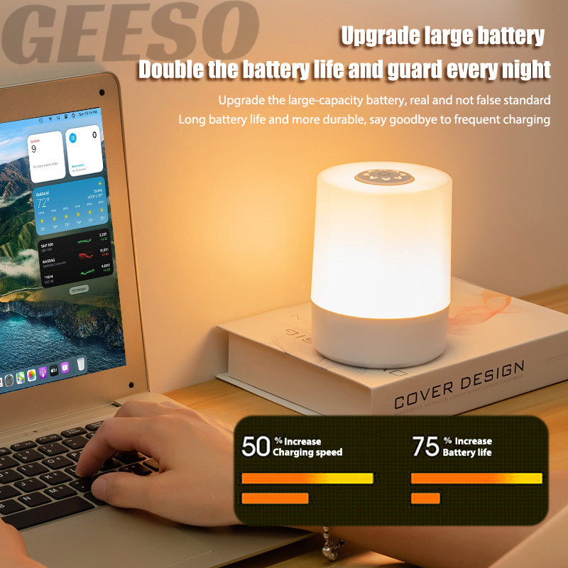 GEESO Dimmable Night Lamp LED Touch Lights USB Dim Light Small Bedside ...