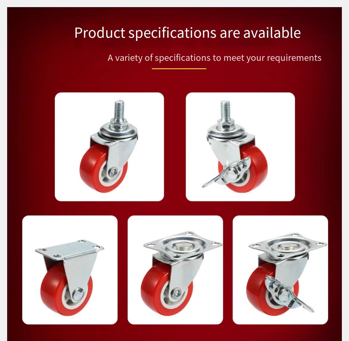 tolak roda senyap PU roda tinggi galas roda universal berat roda tetap ...