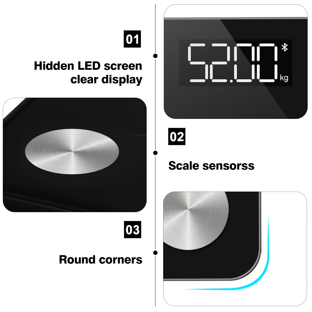 INSMART Intelligent Digital Bluetooth Body Fat Scale 16 in 1 High ...