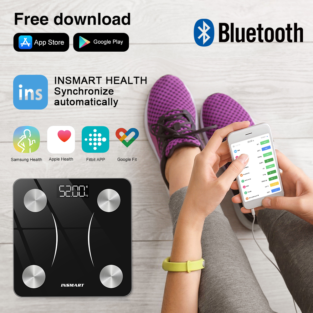 INSMART Intelligent Digital Bluetooth Body Fat Scale 16 in 1 High ...